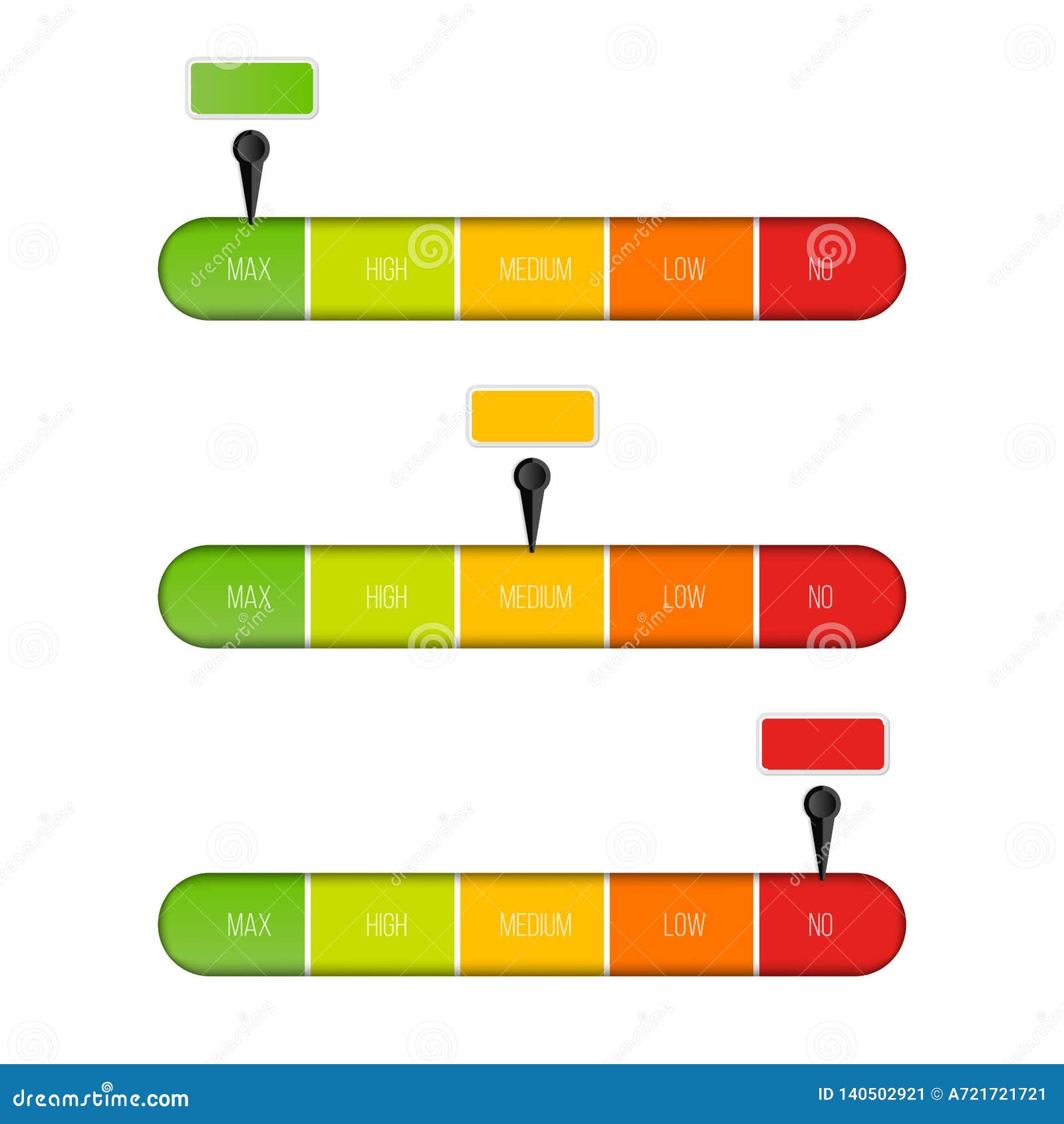 Creative Vector Illustration of Level Indicator Meter with Percentage ...