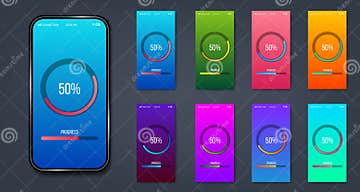 Creative Vector Illustration of Mobile App Progress Bar Loading ...