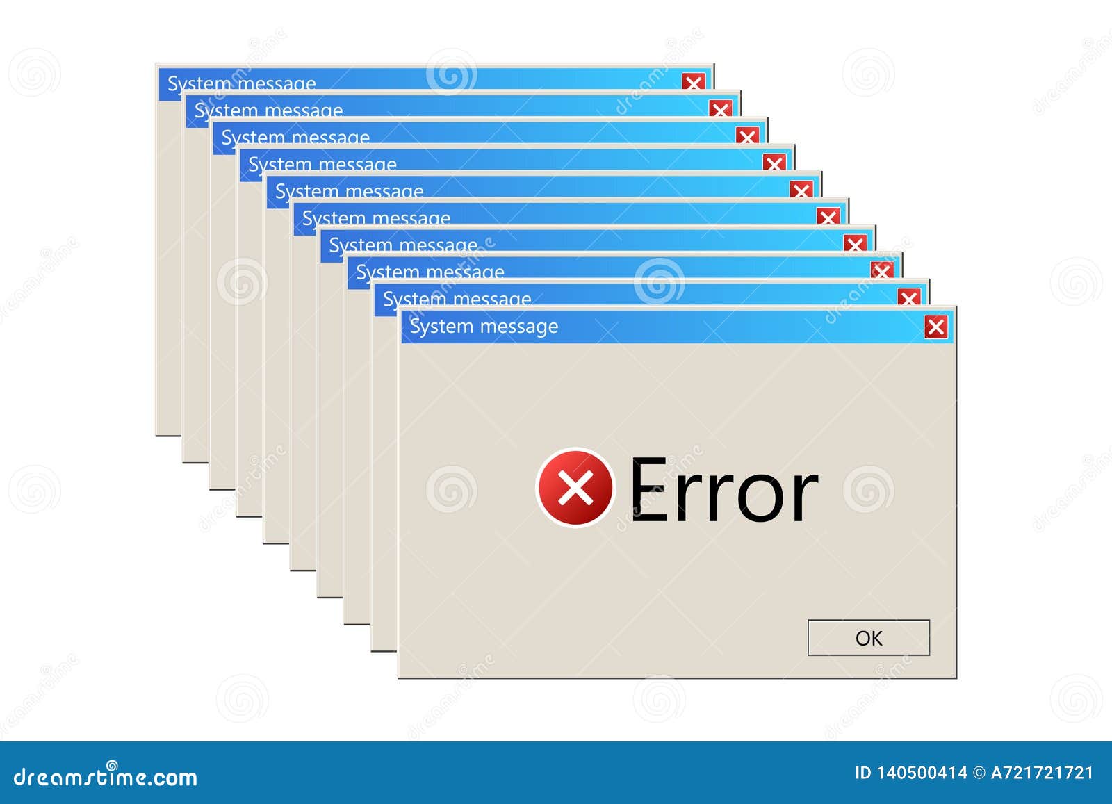Creative Vector Illustration Of Operating System Message Template ...