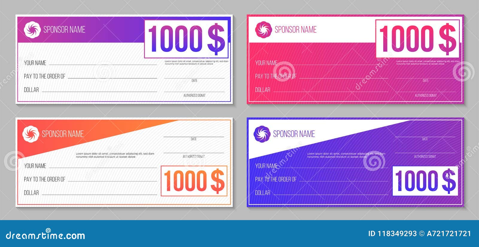 Creative Vector Illustration of Payment Event Winning Check Isolated on ...