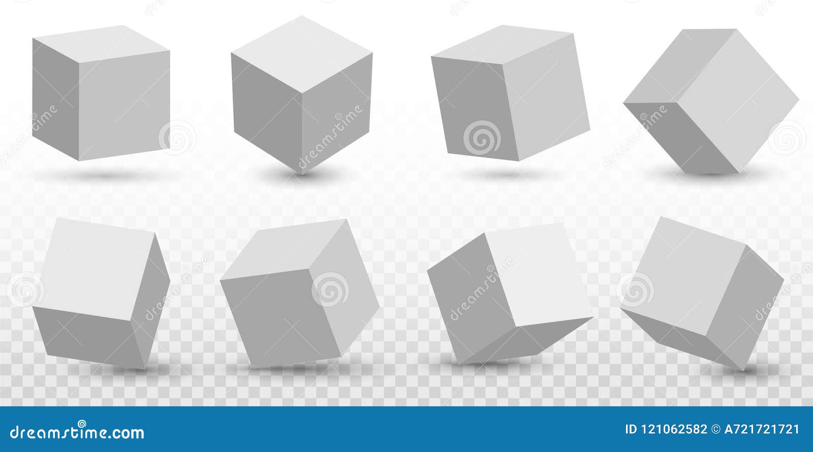 Creative Vector Illustration of Perspective Projections 3d Cube Model ...