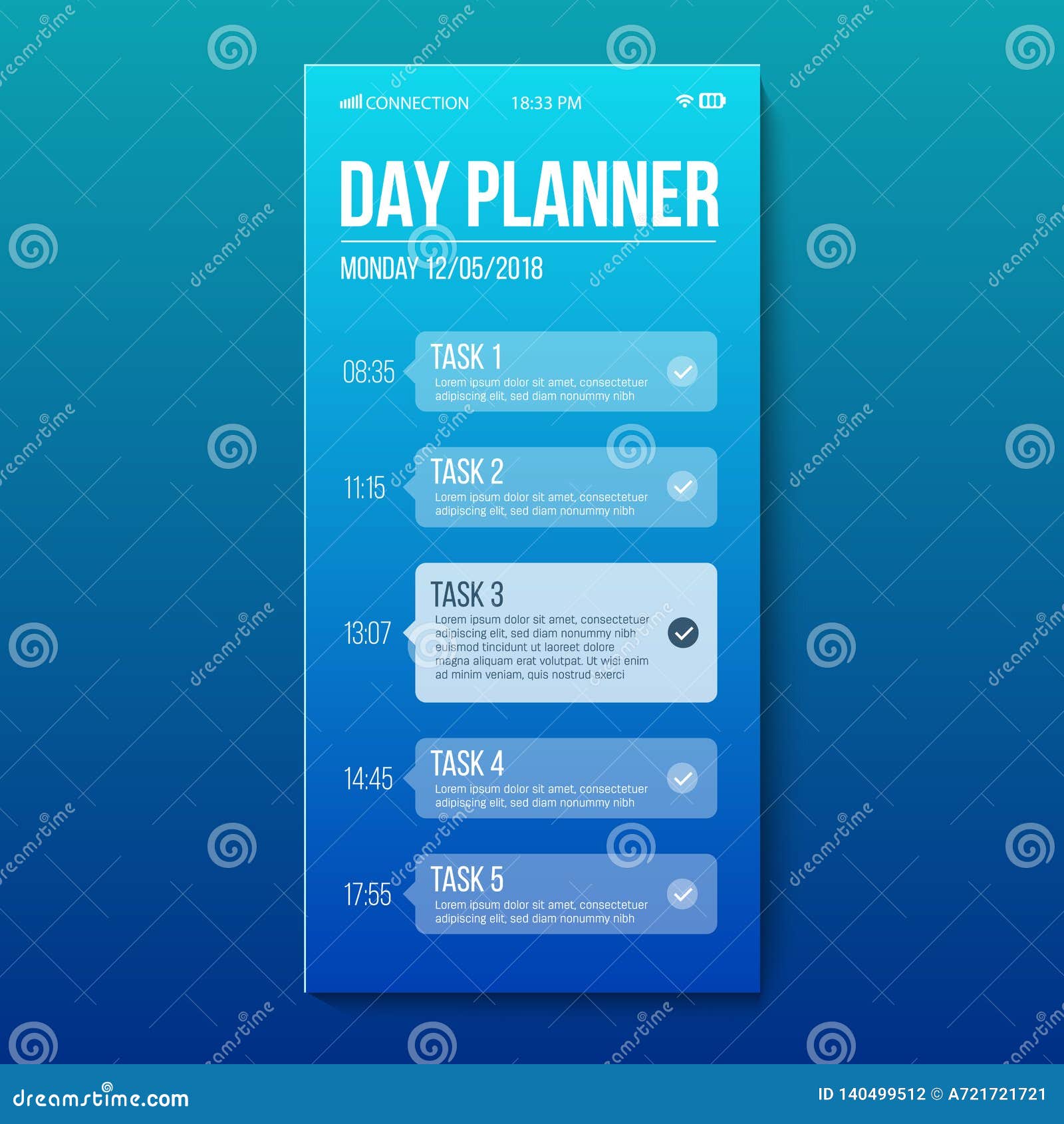 Done Day Planner And Calendar App Ui Ux Design. UI, UX And GUI Template ...