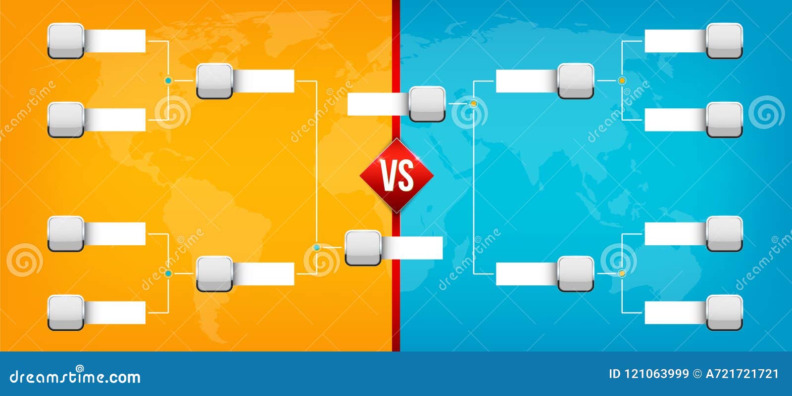 Creative Vector Illustration of Playoffs Schedule with Two Conference ...