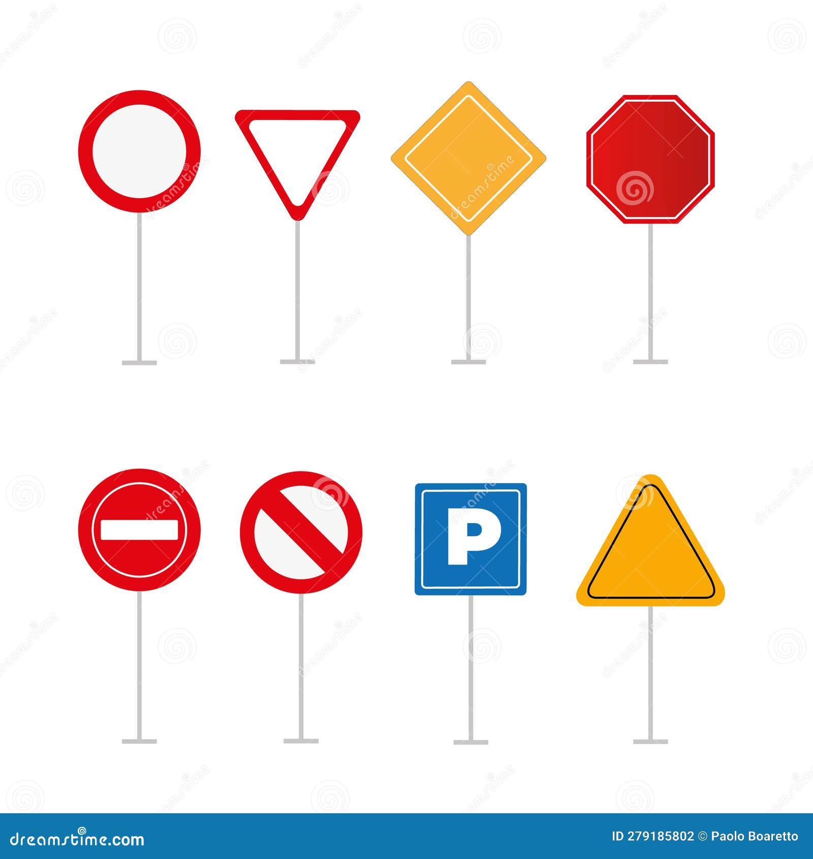 Creative Vector Illustration of Road Sign Isolated on Background. Art ...