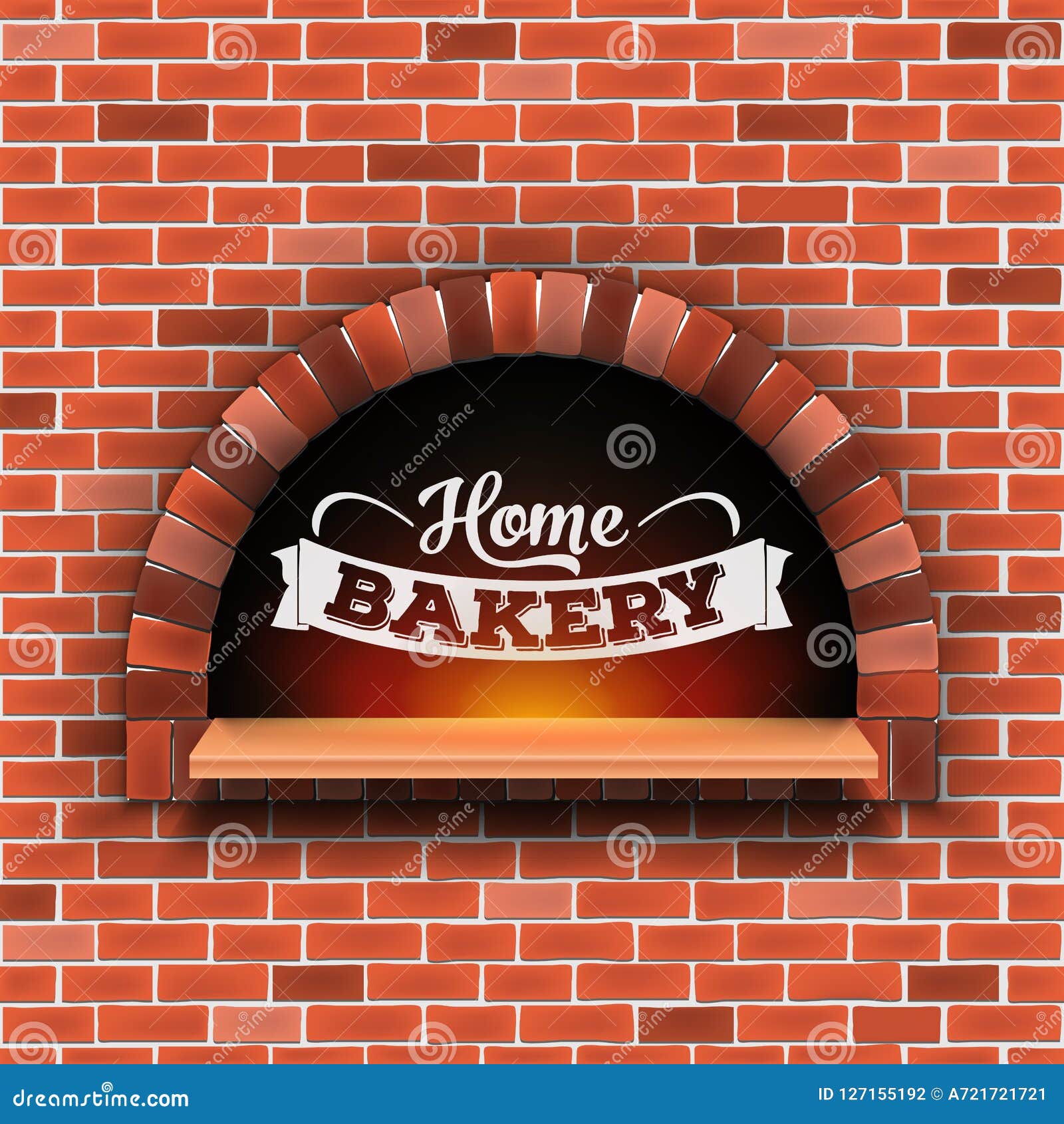 Brick Pizza Oven With Fire. Bakery Sketch Vintage Vector Illustration ...