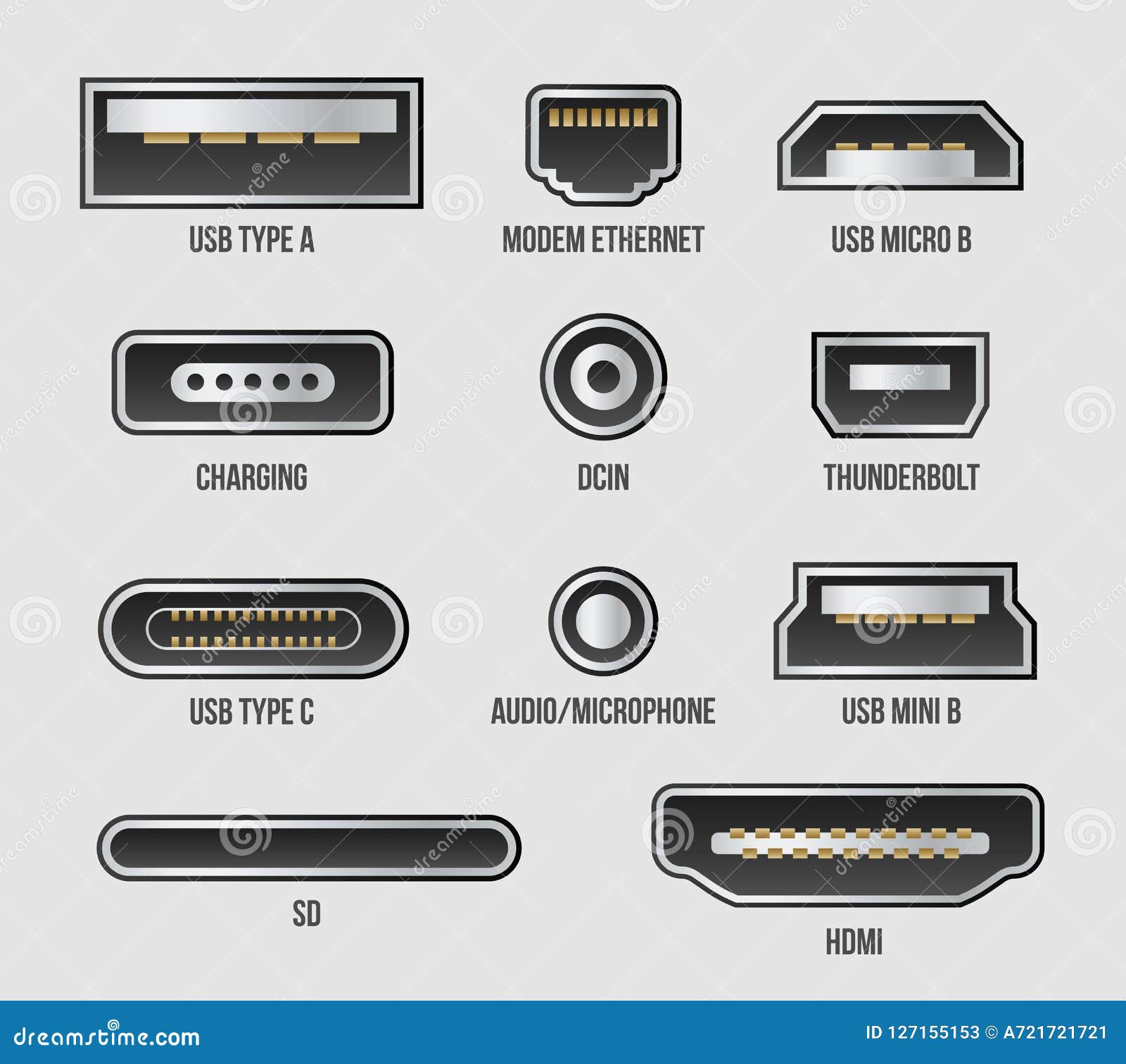 Creative Vector Illustration of Usb Computer Universal Connectors Icon ...