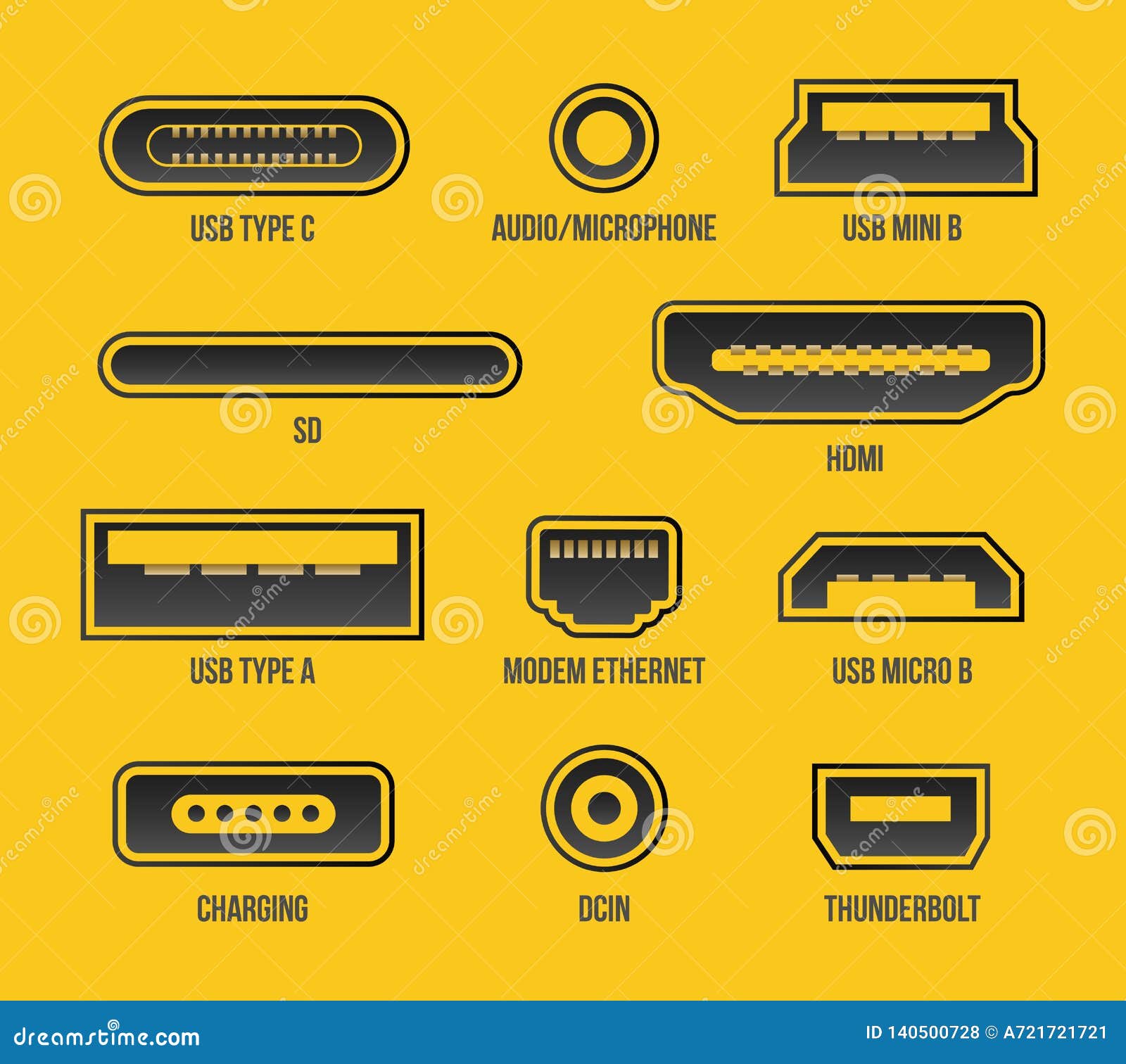Creative Vector Illustration of Usb Computer Universal Connectors Icon ...