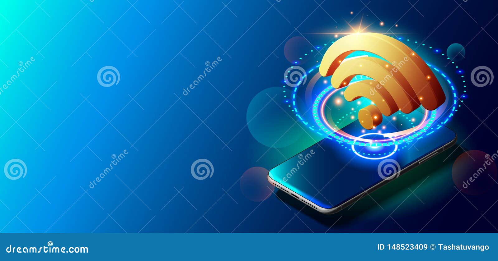 Creative Vector Illustration of WiFi 5G Network Wireless Technology ...