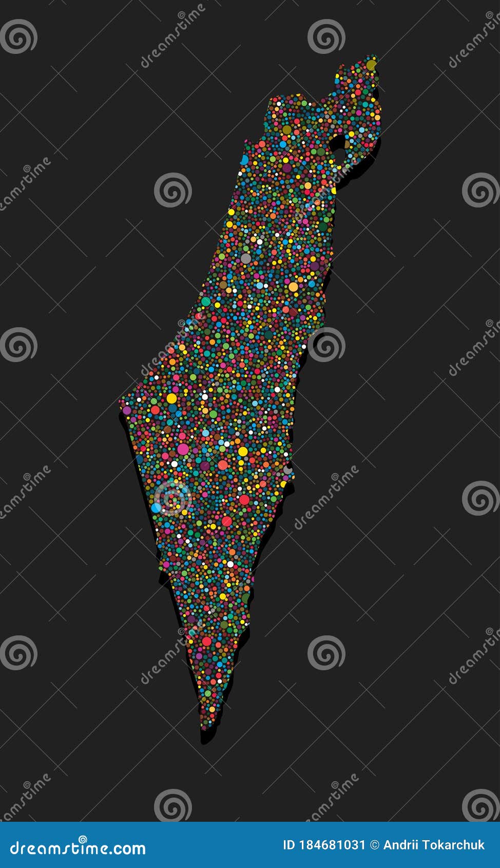 Creative Israel Neon Electric Map. Shiny Glowing Outline Of Israel ...