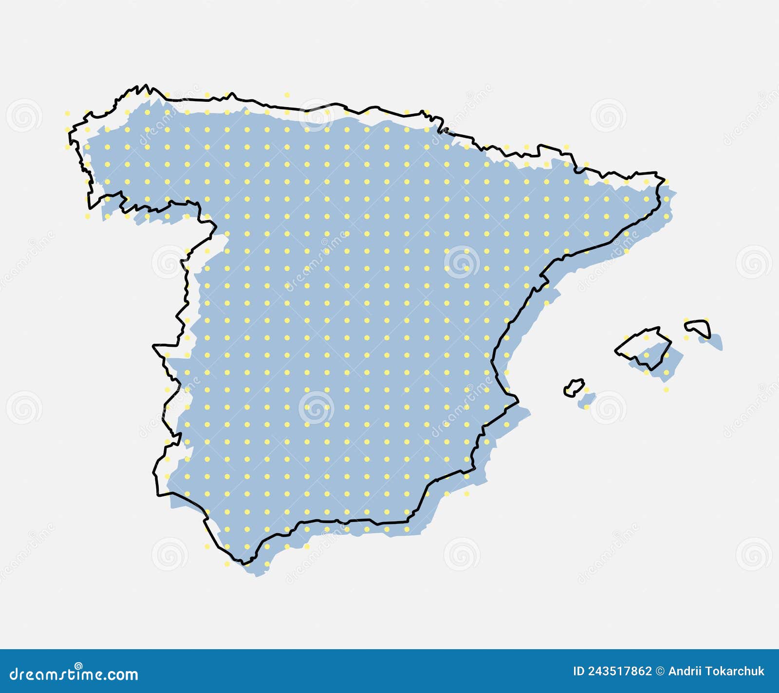 Spain Map Dots Vector Illustration | CartoonDealer.com #11006050