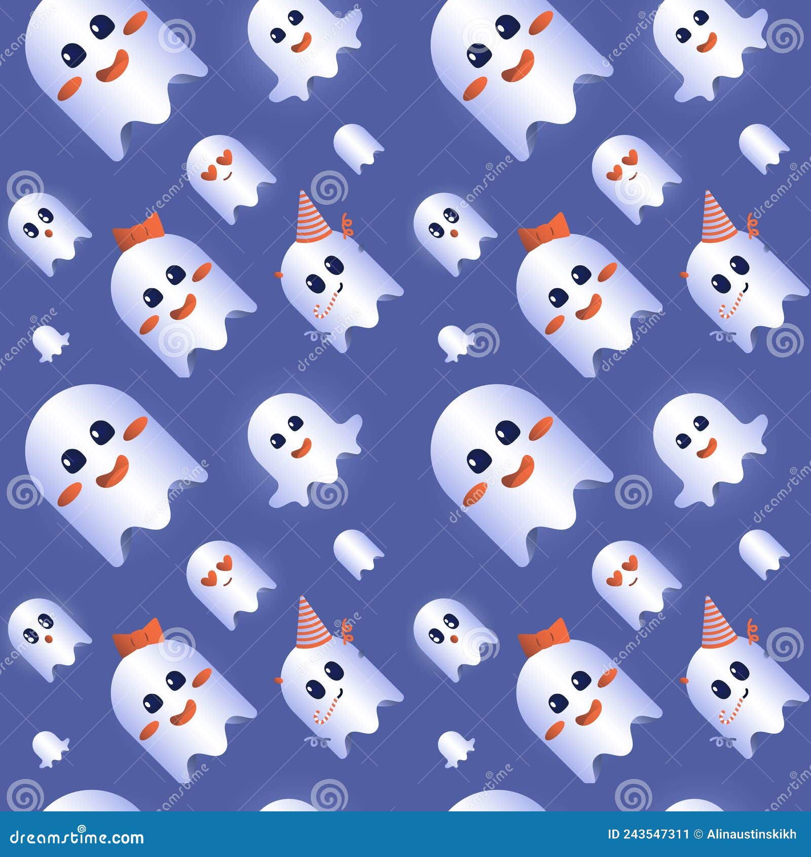 Creative Vector Pattern with Ghost Stock Vector - Illustration of ghost ...