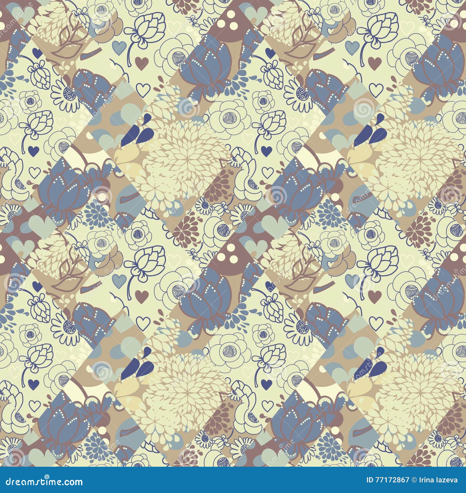 Creative Vector Seamless Pattern from Flaps of Ornaments Stock Vector ...