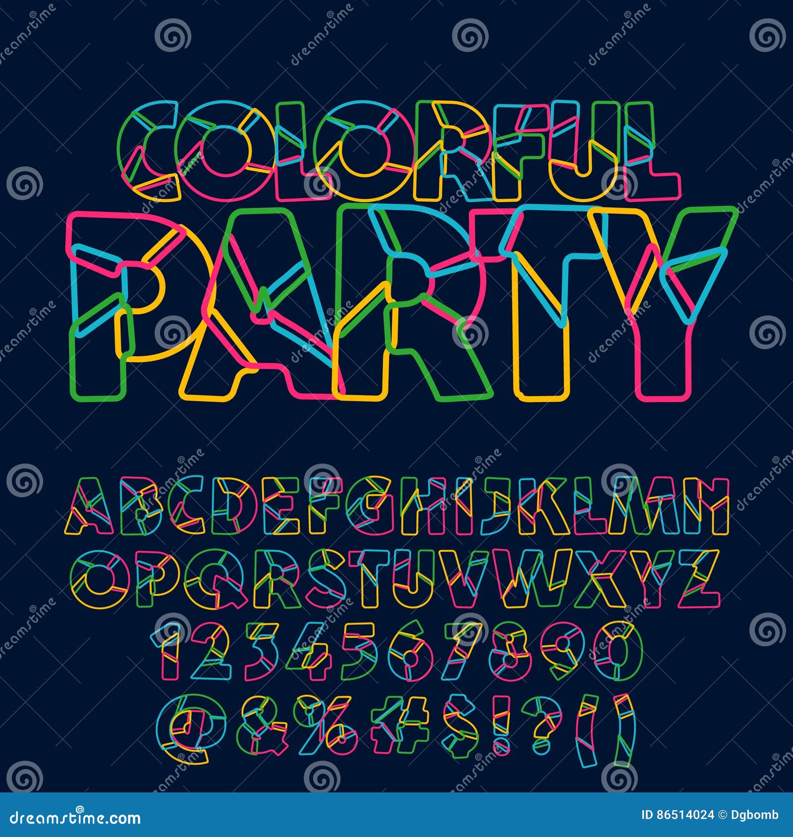 Cutted Letters Style Font Cartoon Vector | CartoonDealer.com #245028177