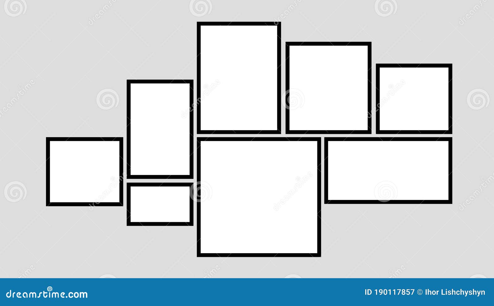 Creative Vector Template Collage Consisting of 8 Frames for a Photo of ...