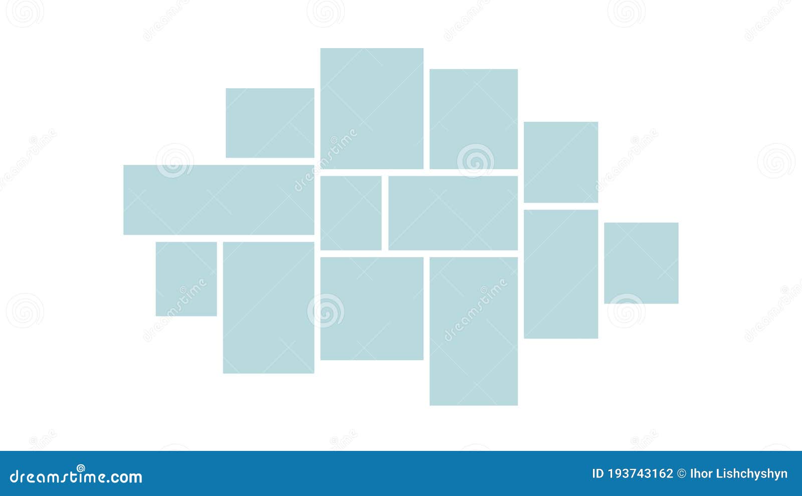 Creative Vector Template Collage Consisting of 13 Frames for a Photo of ...