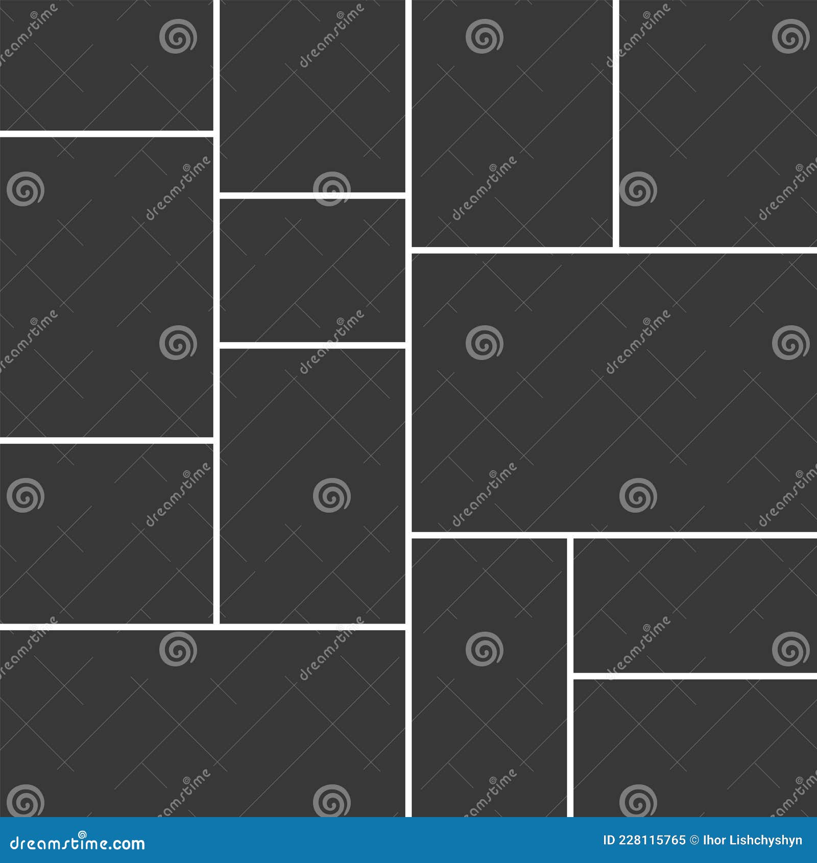 Creative Vector Template Collage Consisting of 13 Frames for a Photo of ...