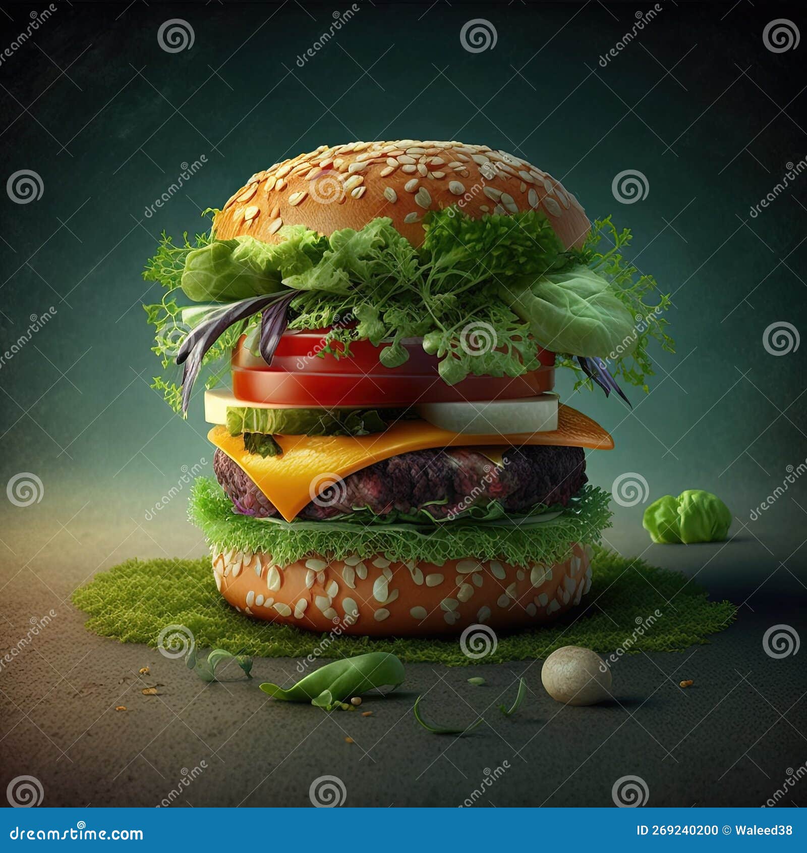 Creative Vegan Burger Concept, Burger Made with Vegetable Ingredients ...