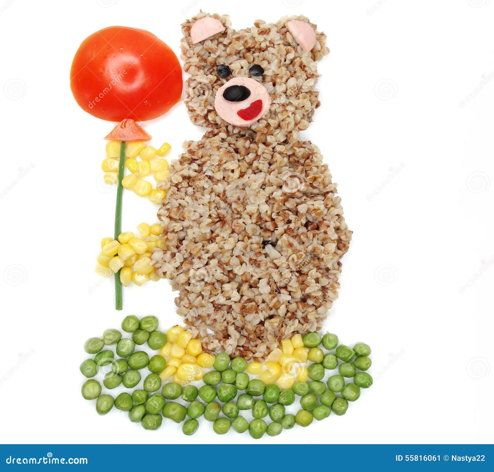 Creative Vegetable Food Dinner Bear Form Stock Image - Image of face ...