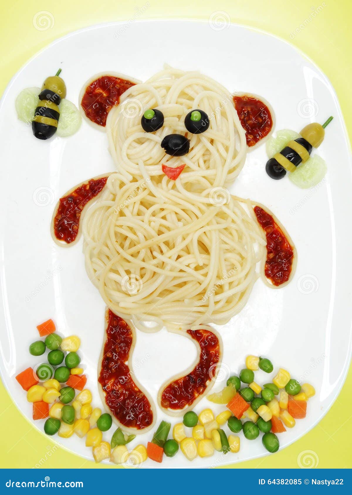 Creative Vegetable Food Dinner Bear Form Stock Image - Image of design ...