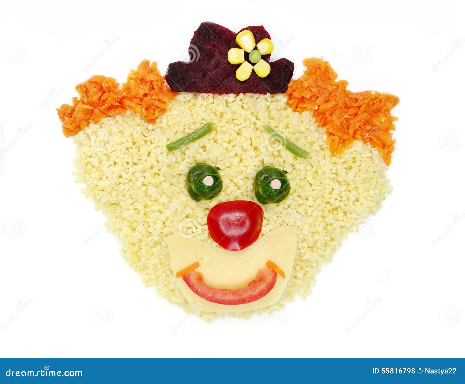 Creative Vegetable Food Dinner Clown Form Stock Photo - Image of ...