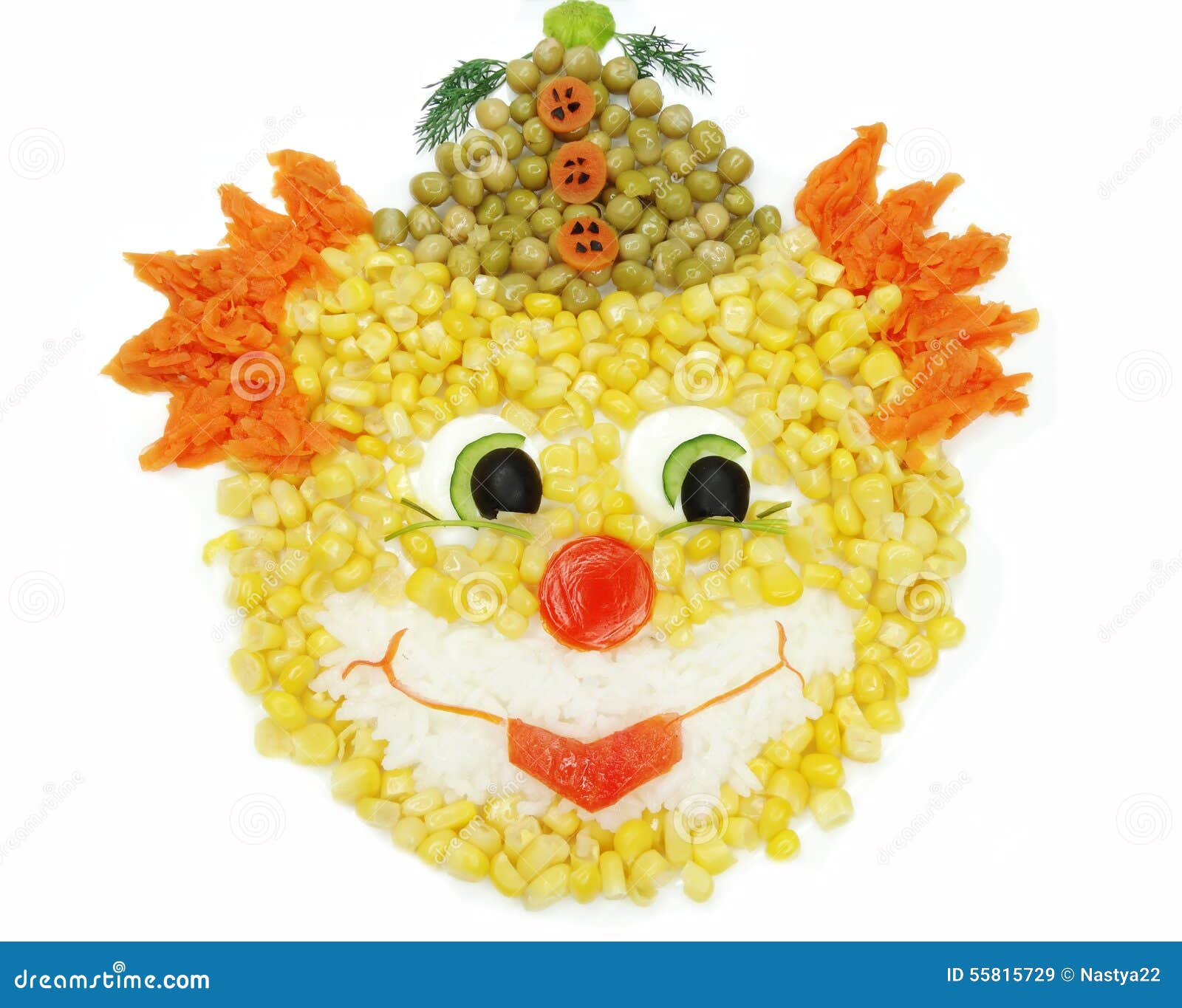 Creative Vegetable Food Dinner Clown Form Stock Image - Image of ...