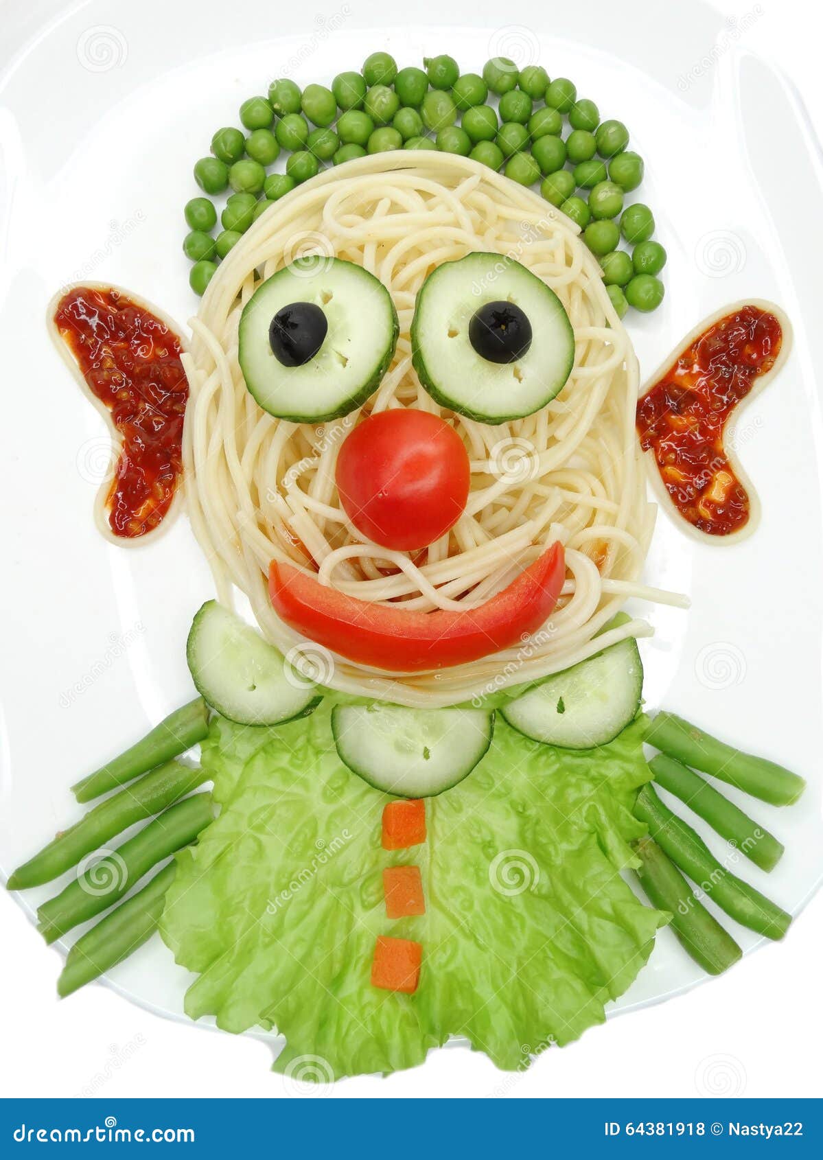 Creative Vegetable Food Dinner Clown Form Stock Photo - Image of ...