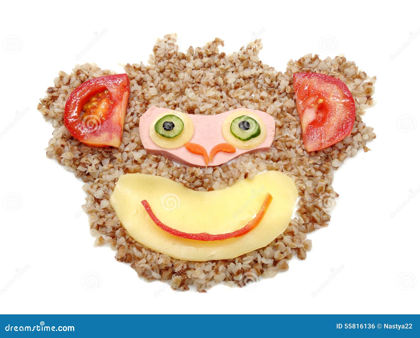 Creative Vegetable Food Dinner Monkey Form Stock Photo - Image of ...