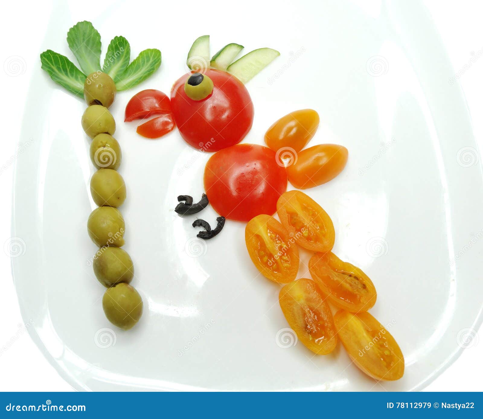 Creative Vegetable Food Snack with Tomato Stock Image - Image of meal ...