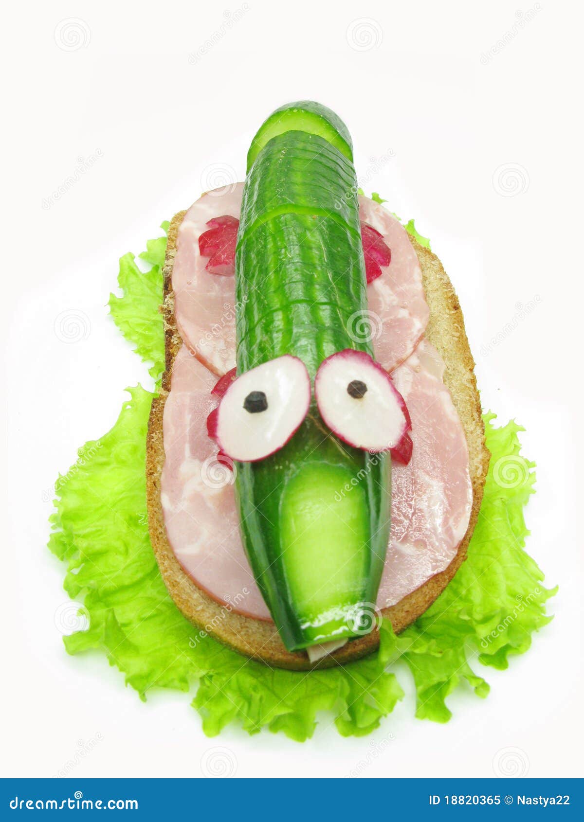 Crocodile Sandwich Sausage And Cucumber Stock Photo | CartoonDealer.com ...