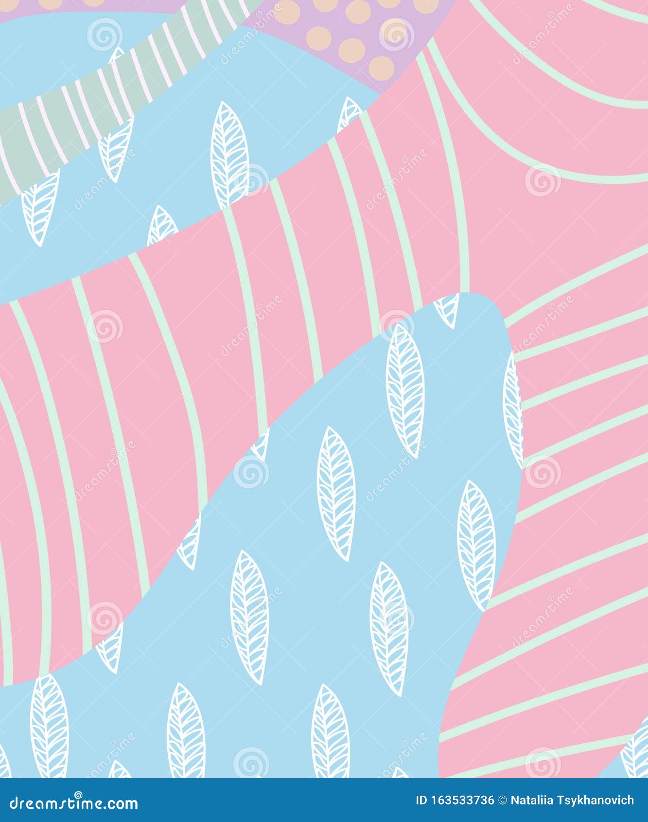 Artistic Header with Flowers and Leaves. Graphic Design Stock ...