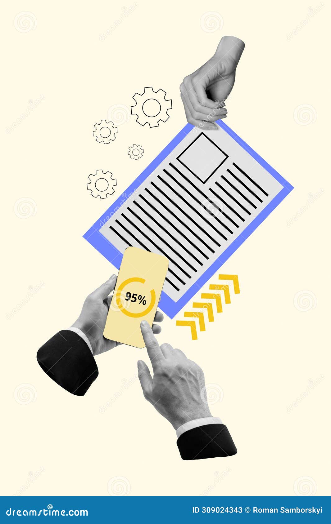 Creative Vertical Picture Banner Paper Document Agreement Commitment ...