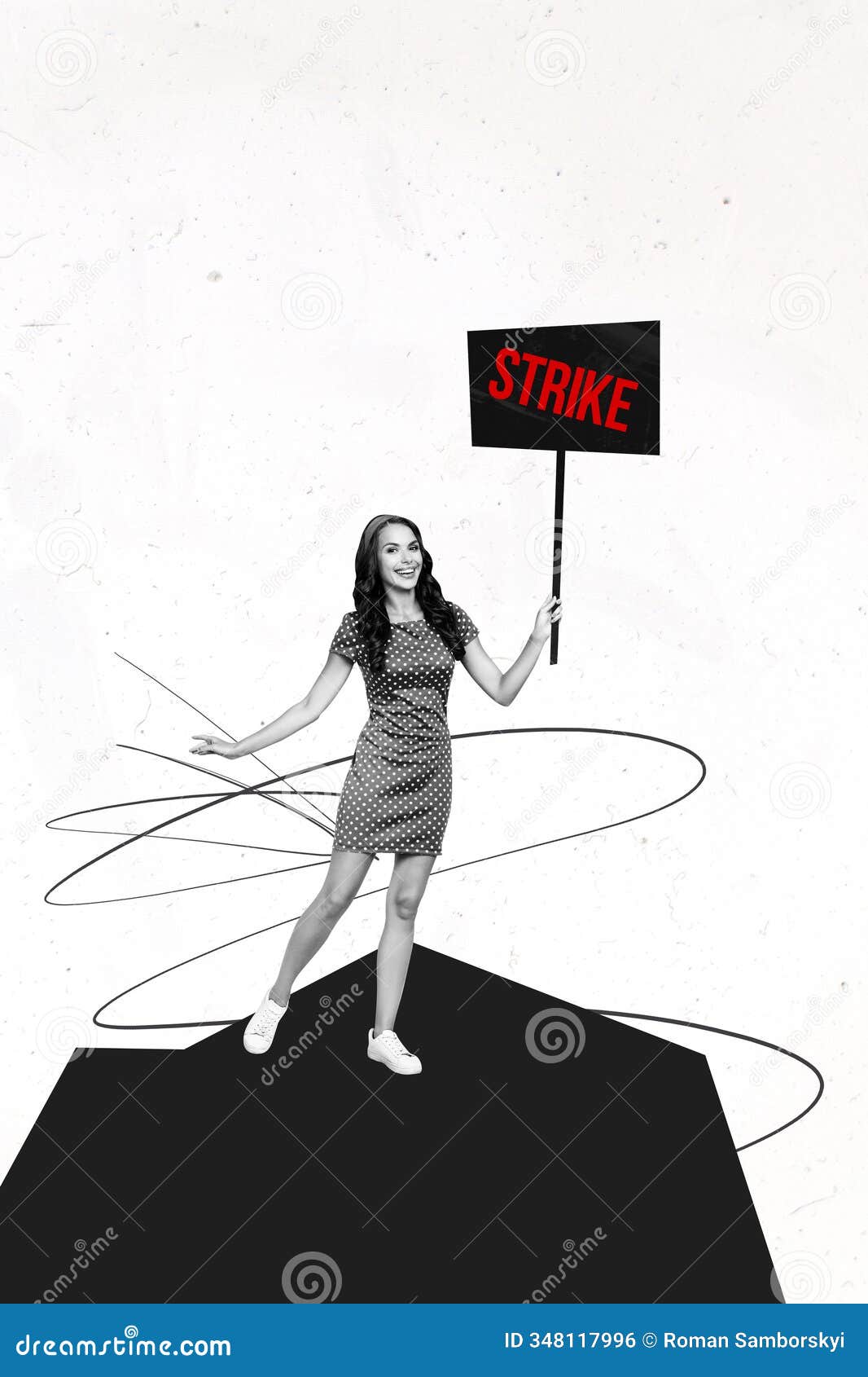 Creative Vertical Template Graphics Collage Image of Confident Lady ...