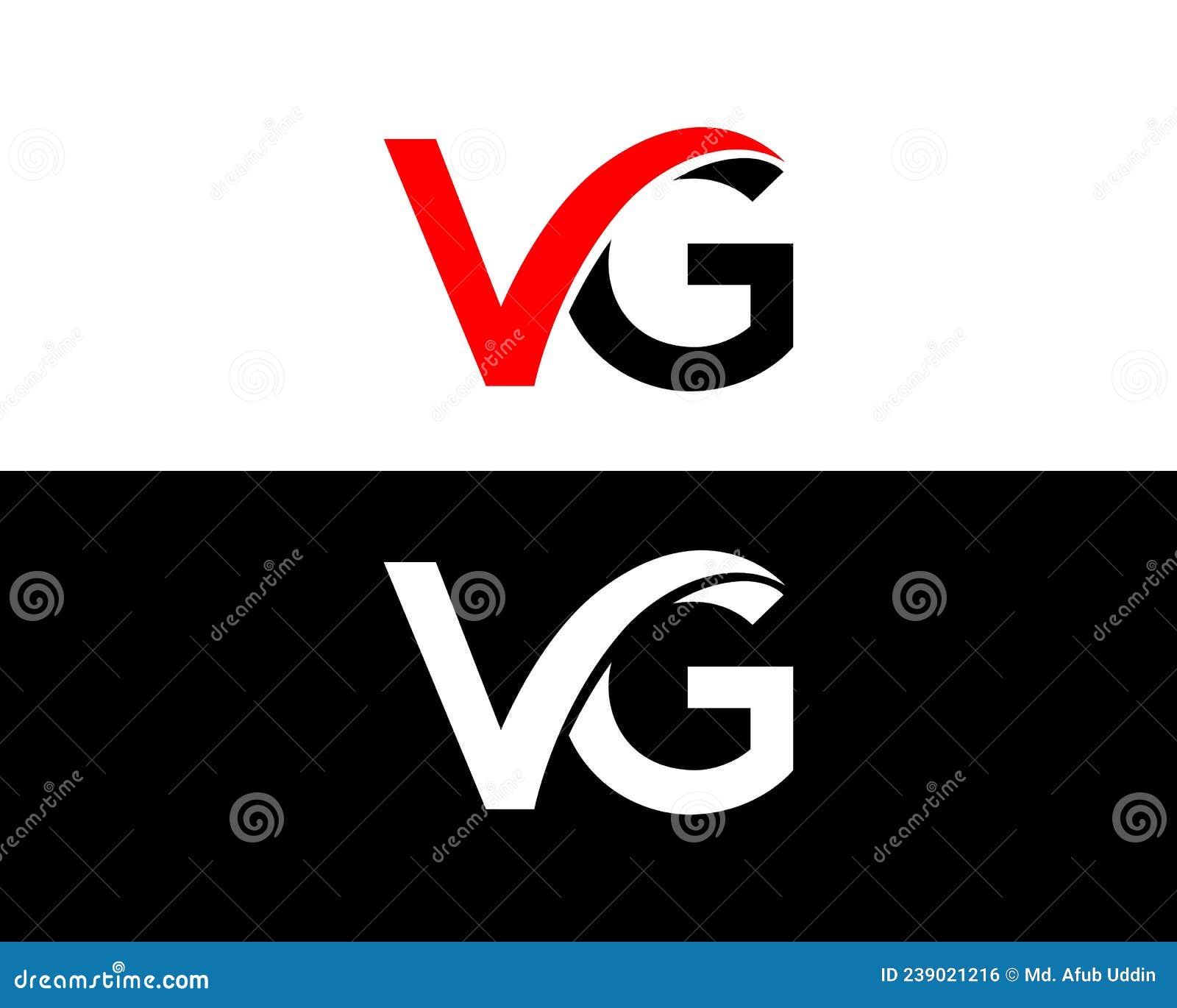 Creative VG Letter Logo Design Initials Letter Concept Stock Vector ...