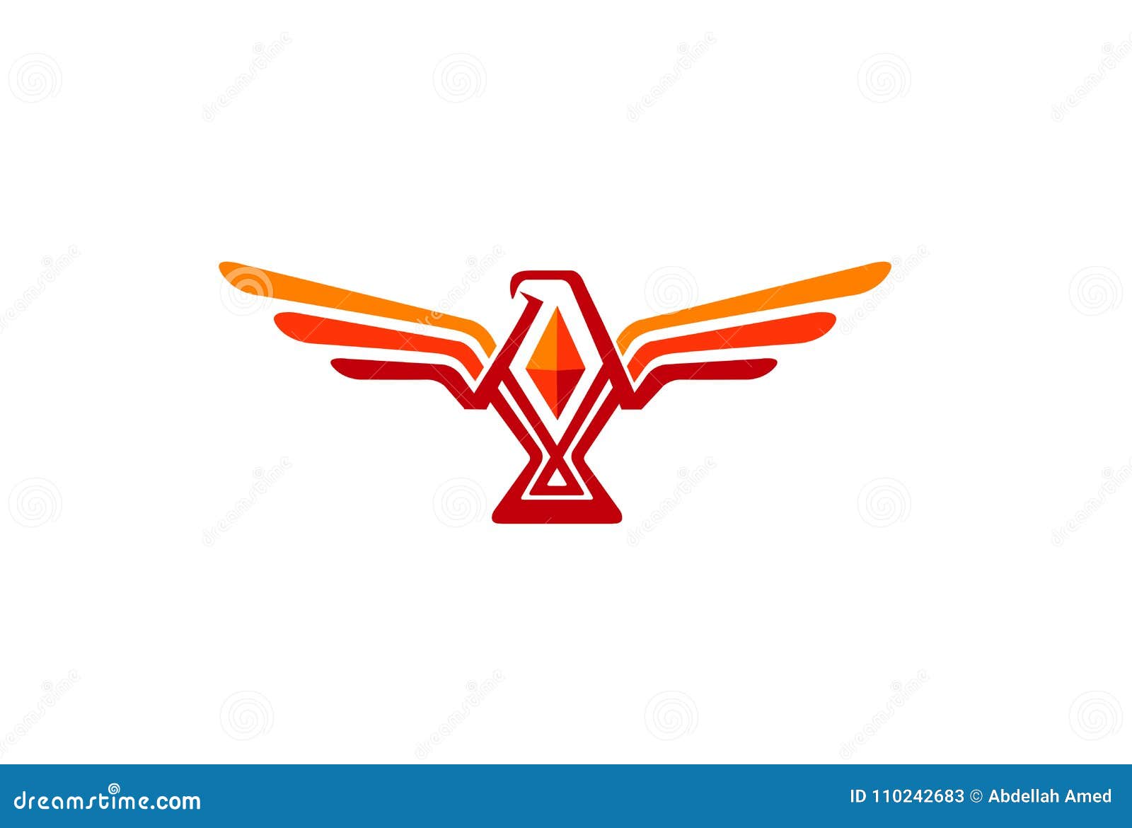 Creative Vibrant Orange Eagle Design Logo Stock Vector - Illustration ...