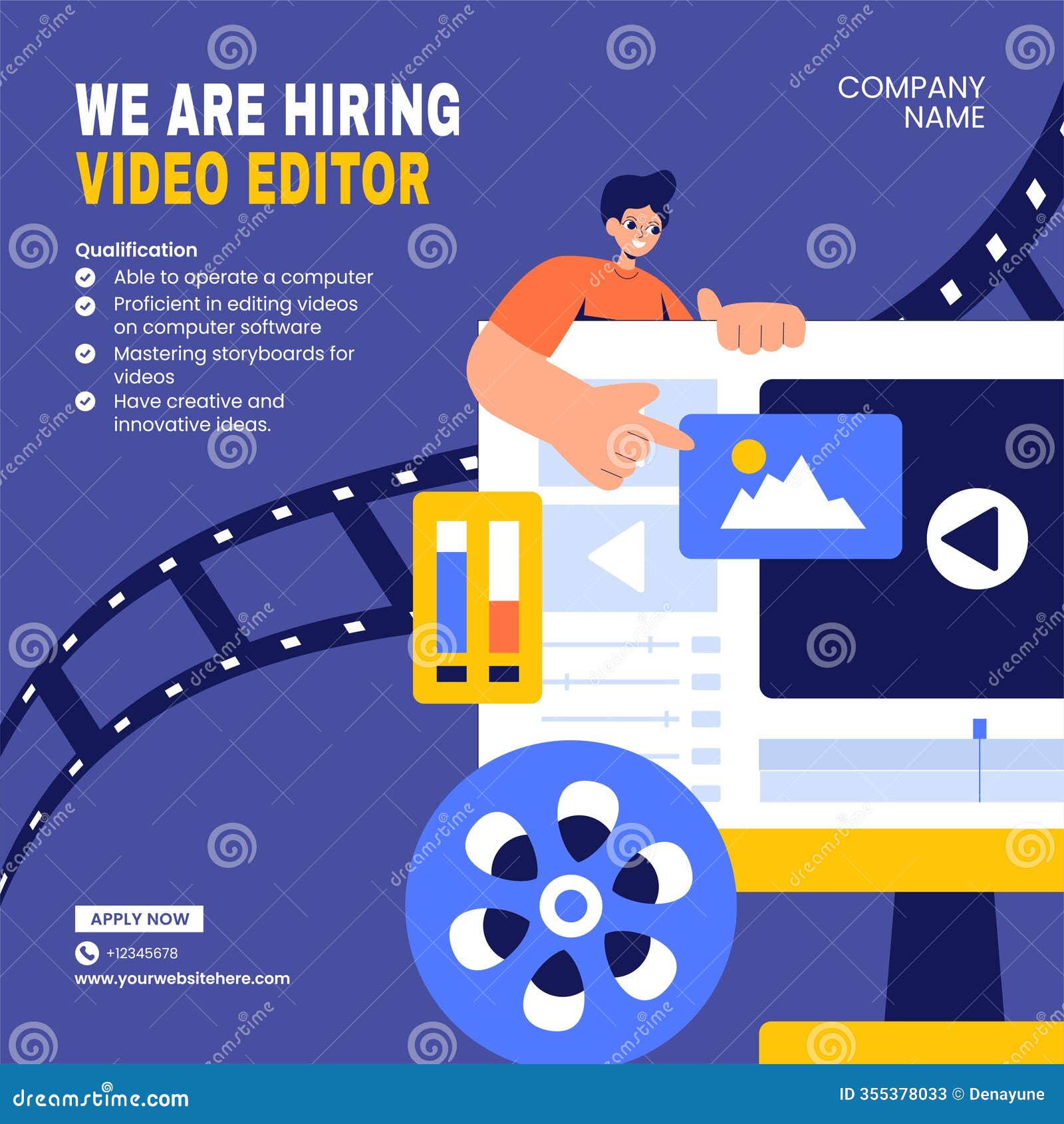 Creative Video Editing Software Illustration For Social Media Posts In ...