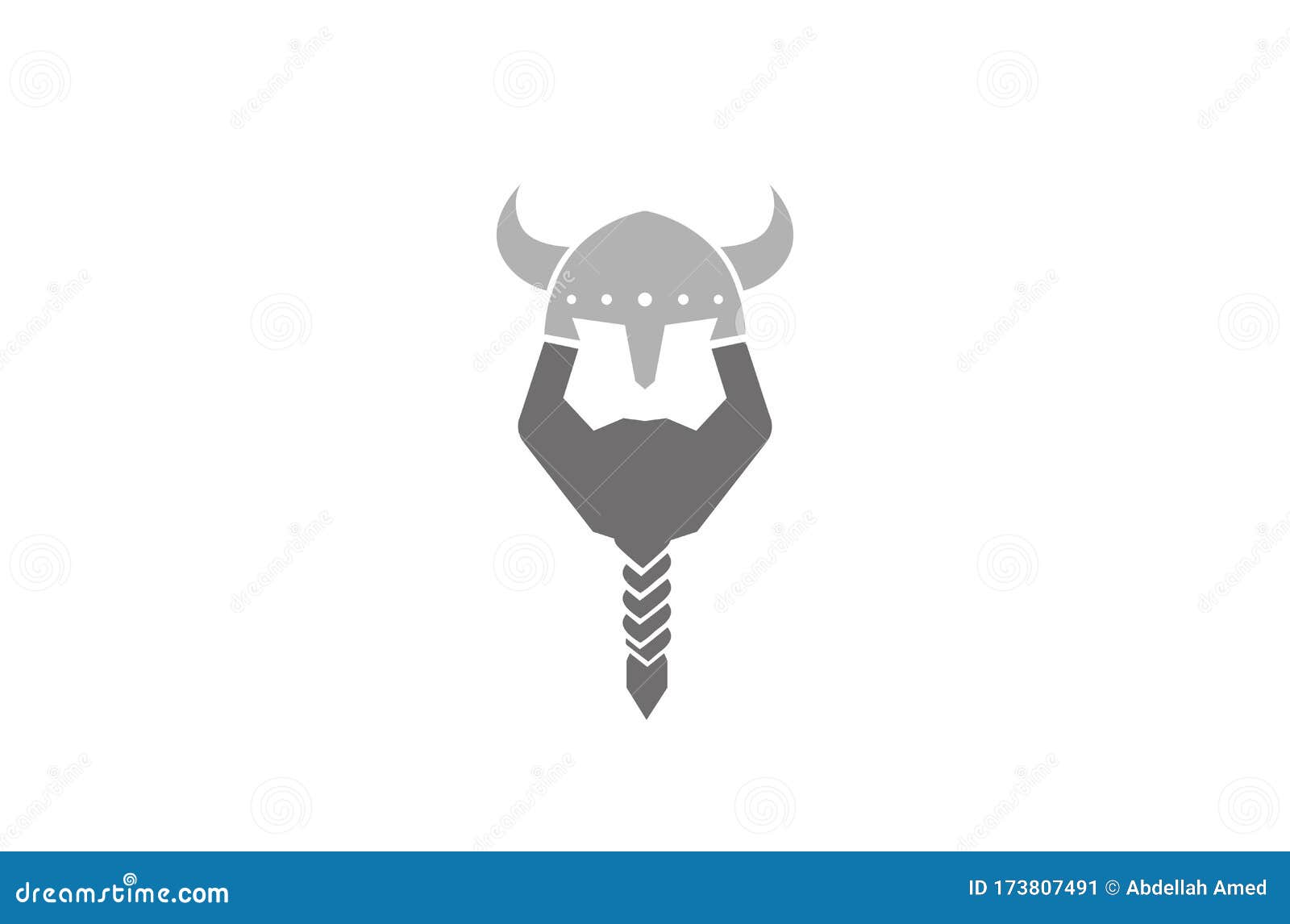 Creative Vikings Helmet Beard Head Logo Stock Vector - Illustration of ...