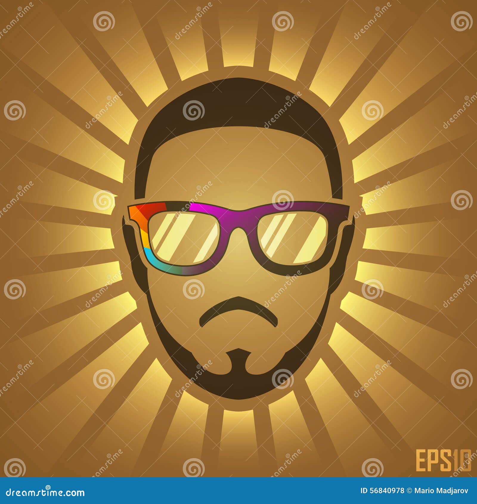 Geek Head Silhouette Logo Vector Illustration | CartoonDealer.com #86672974