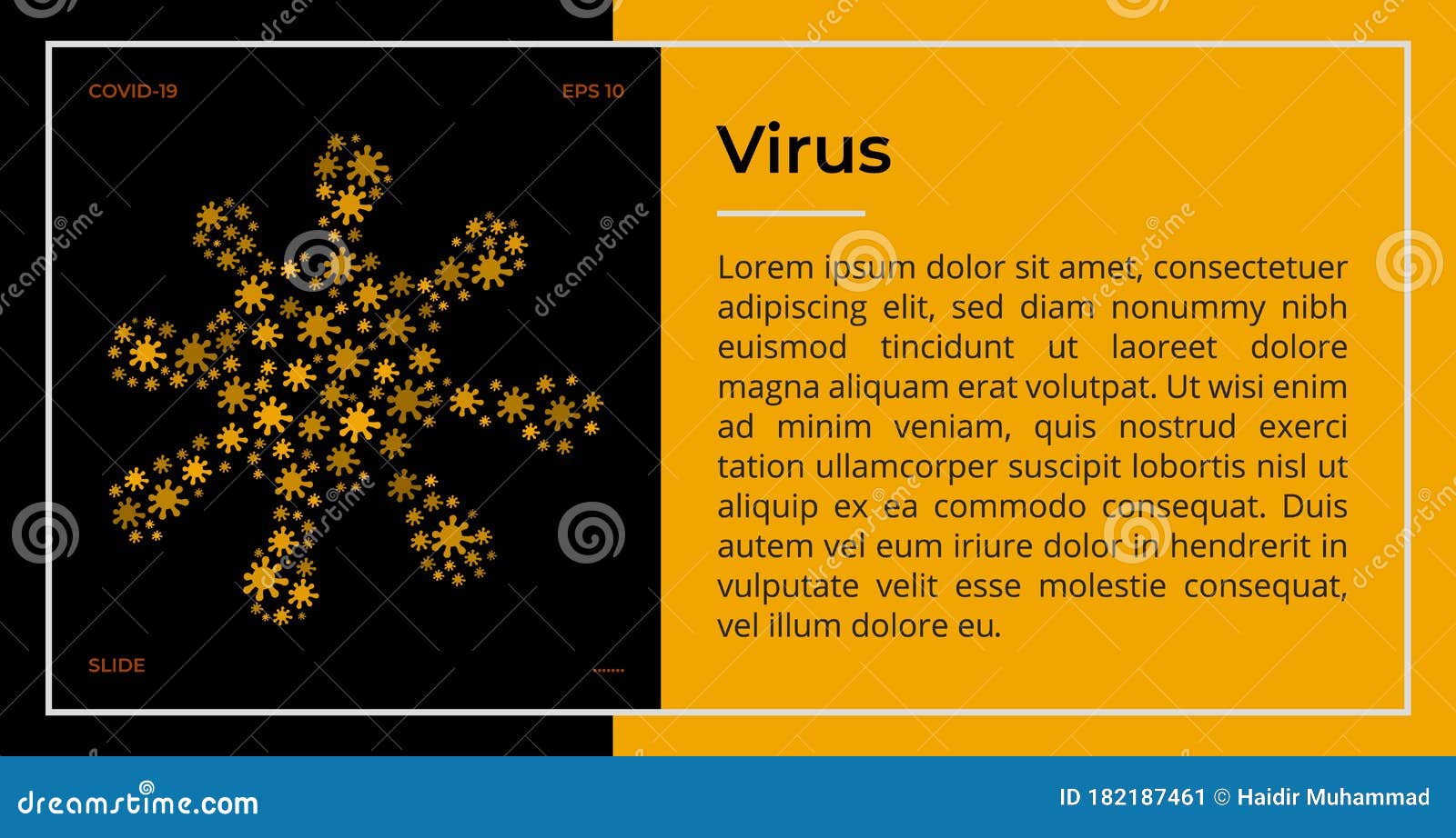 Creative Virus Banner Design, Poster Template Vector with Black and ...