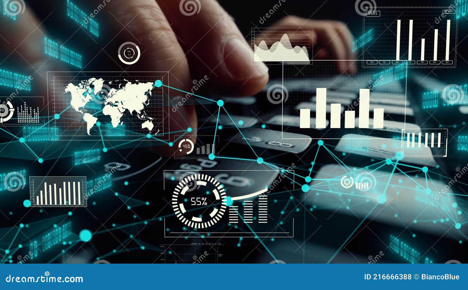 Creative Visual of Business Big Data and Finance Analysis on Computer ...