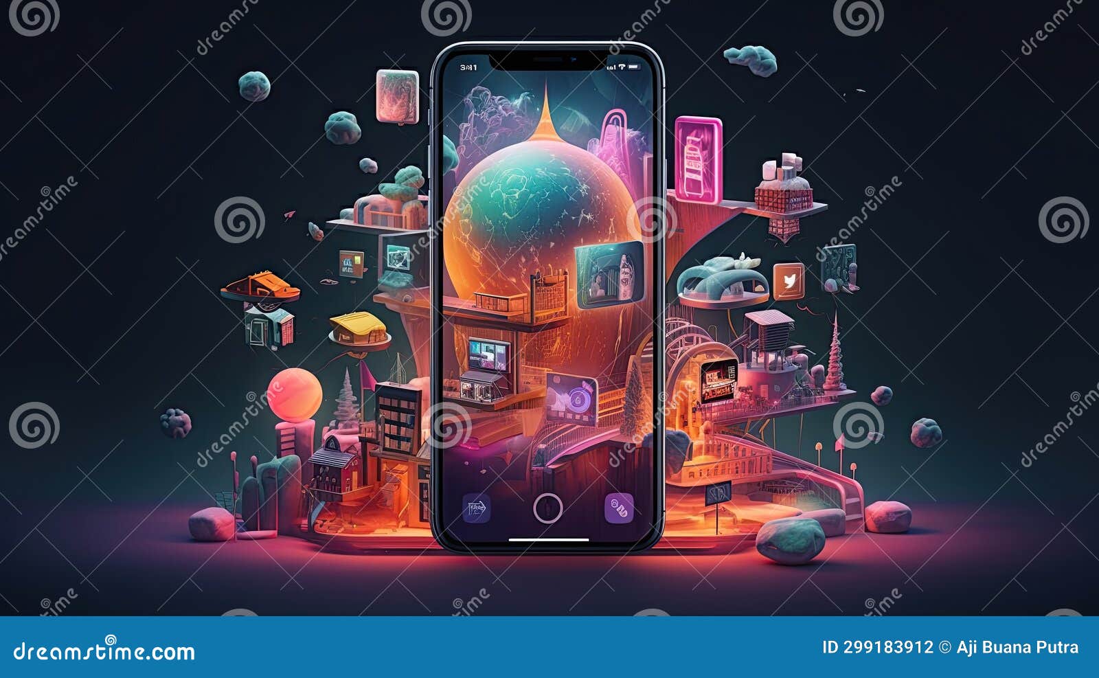 Creative Visual of Software and App for Gadget Applications. User ...