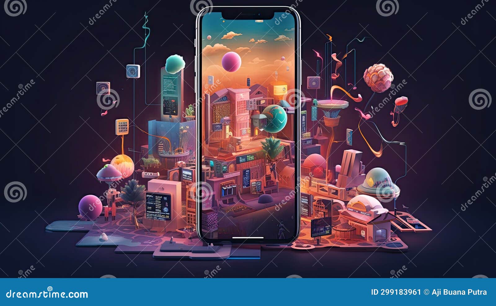 Creative Visual of Software and App for Gadget Applications. User ...