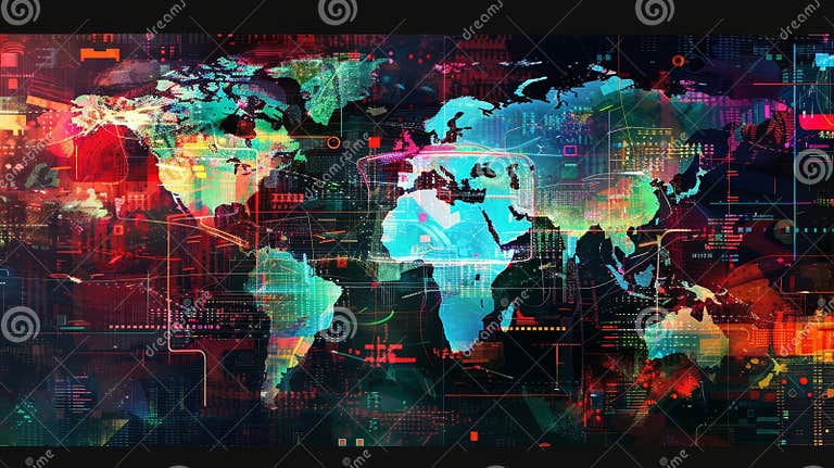 A Creative Visualization of a Digital Interface Merging with a Colorful ...