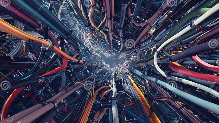 A Creative Visualization of a Hub Connecting Wires from Diverse ...