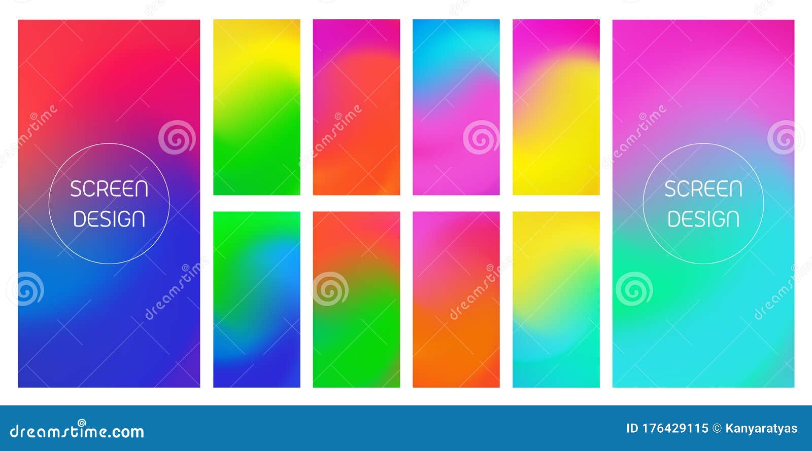 Creative Vivid Neon Gradient Color Screen Stock Vector - Illustration ...