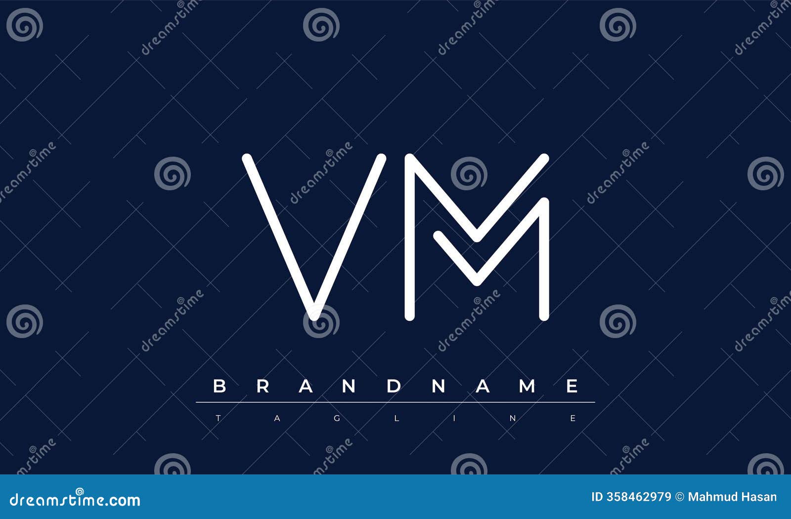 Creative VM Letter Initial Logo Vector Image Stock Vector ...