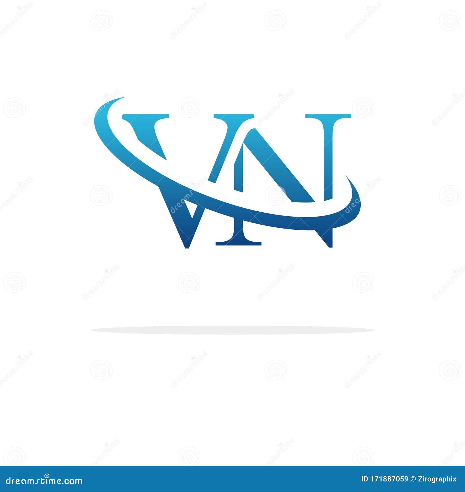 Creative VN Logo Icon Design Stock Vector - Illustration of full, blue ...