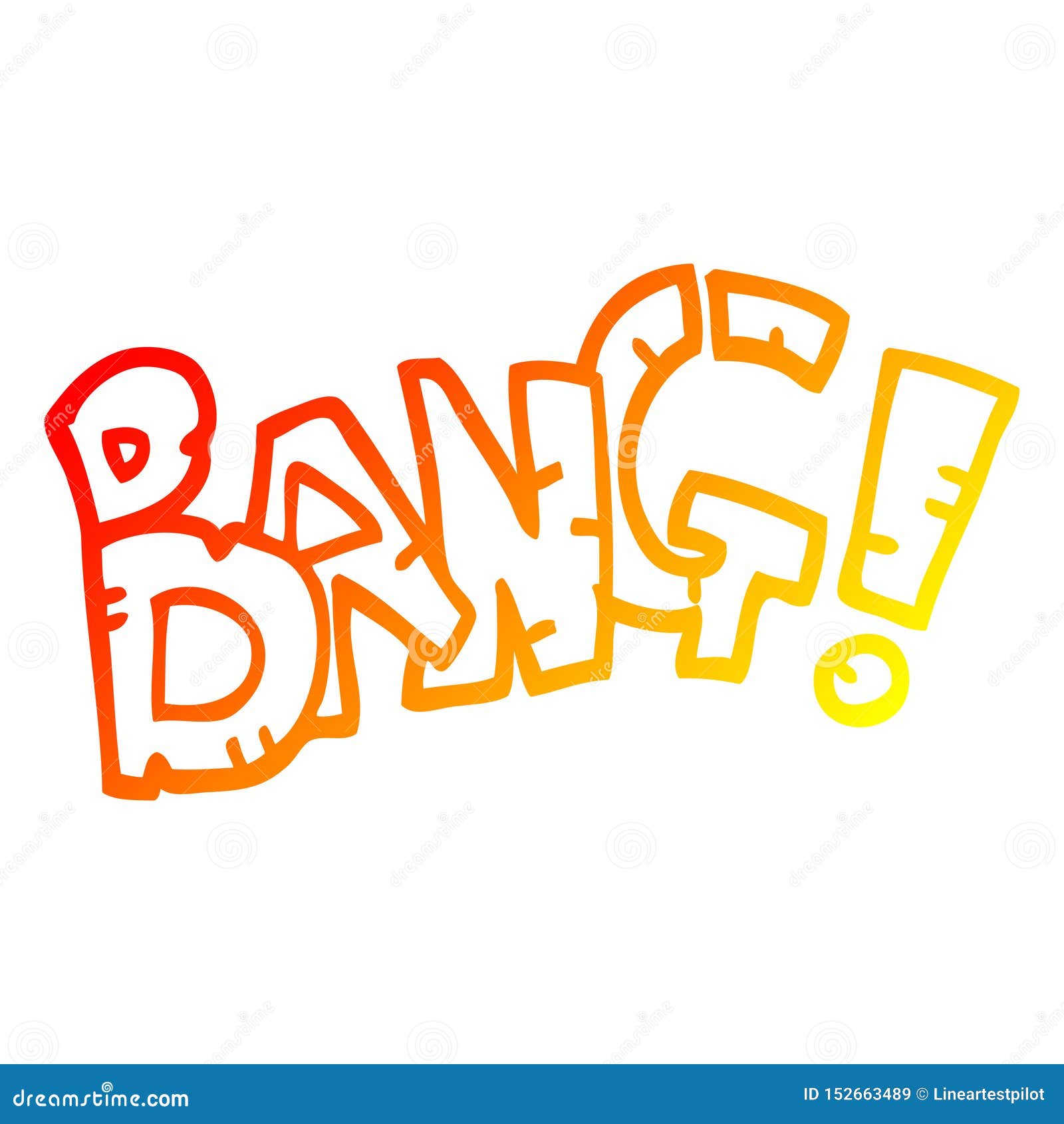 A Creative Warm Gradient Line Drawing Cartoon Bang Symbol Stock Vector ...