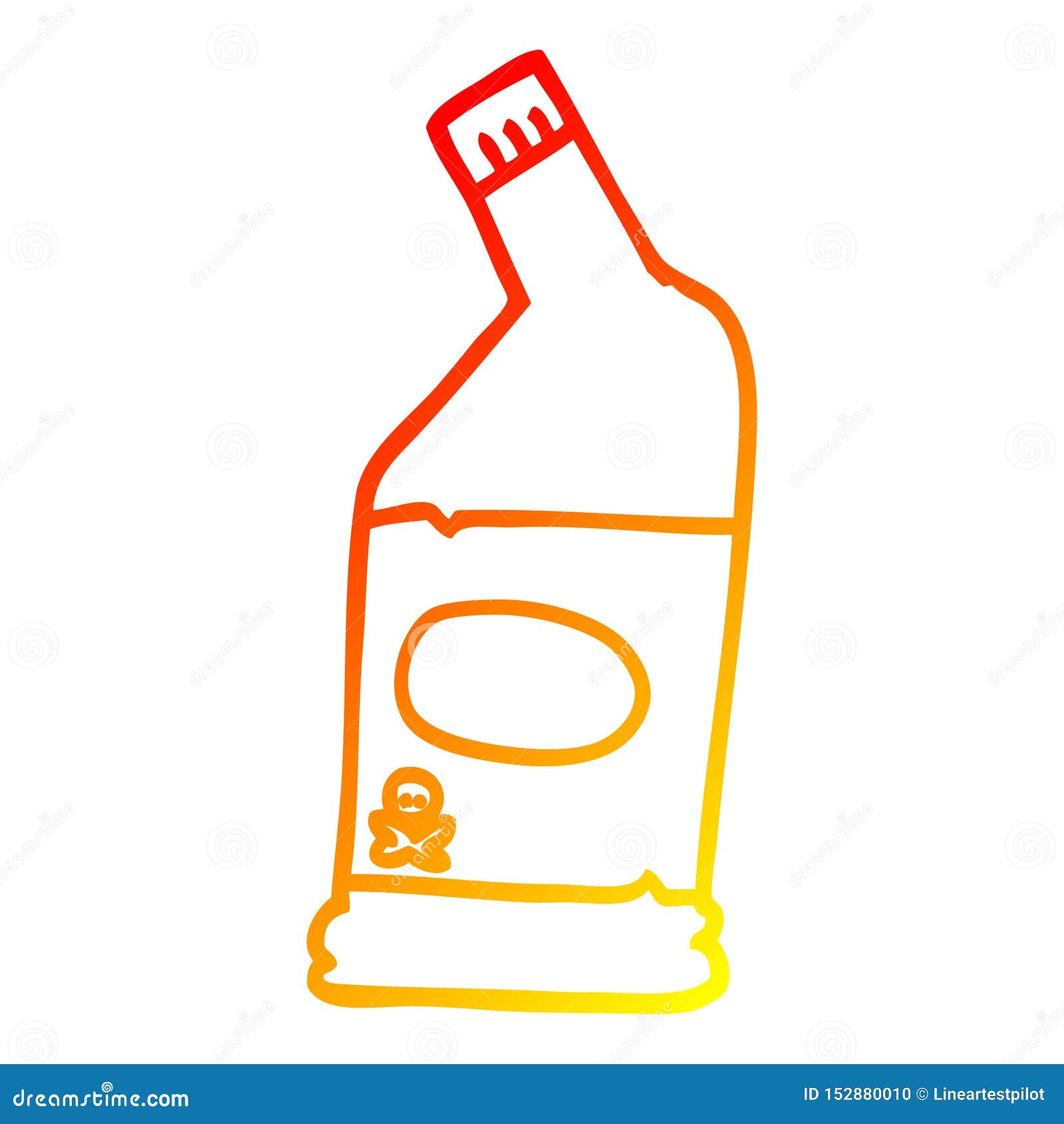 A Creative Warm Gradient Line Drawing Cartoon Bleach Cleaner Stock ...