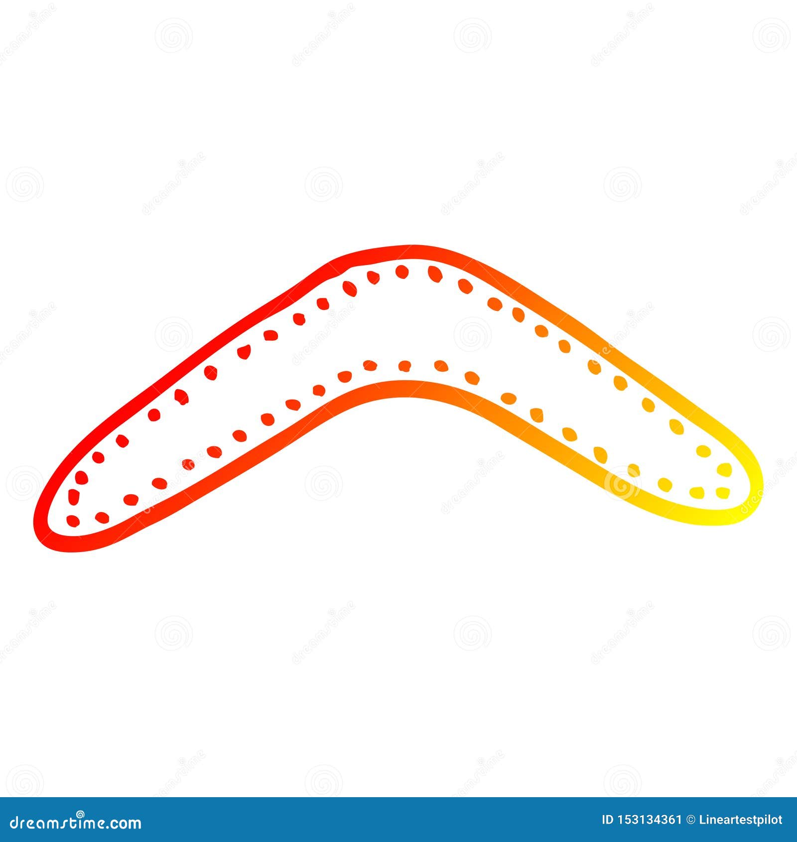 A Creative Warm Gradient Line Drawing Cartoon Boomerang Stock Vector ...