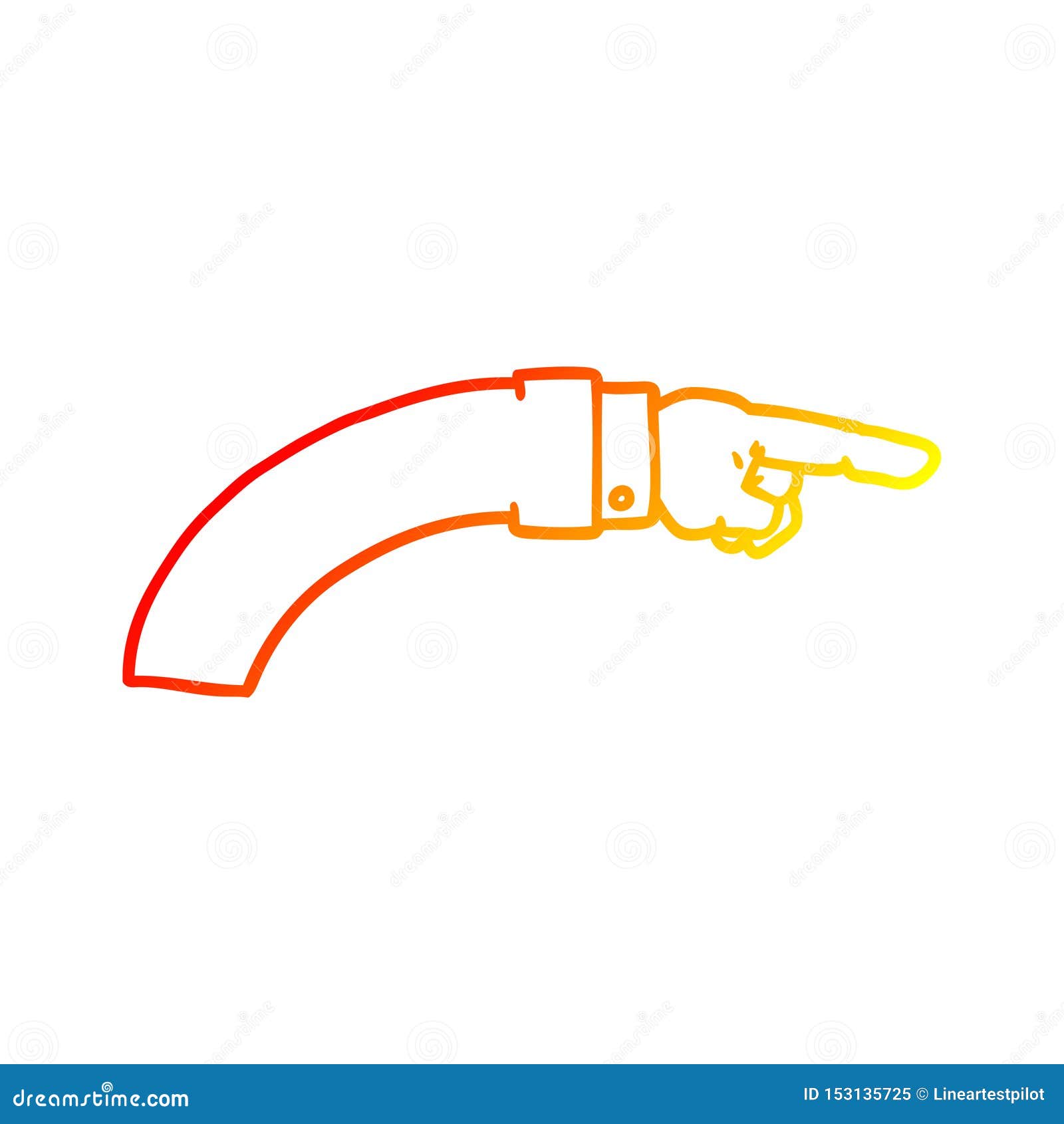 A Creative Warm Gradient Line Drawing Cartoon Business Arm Pointing ...